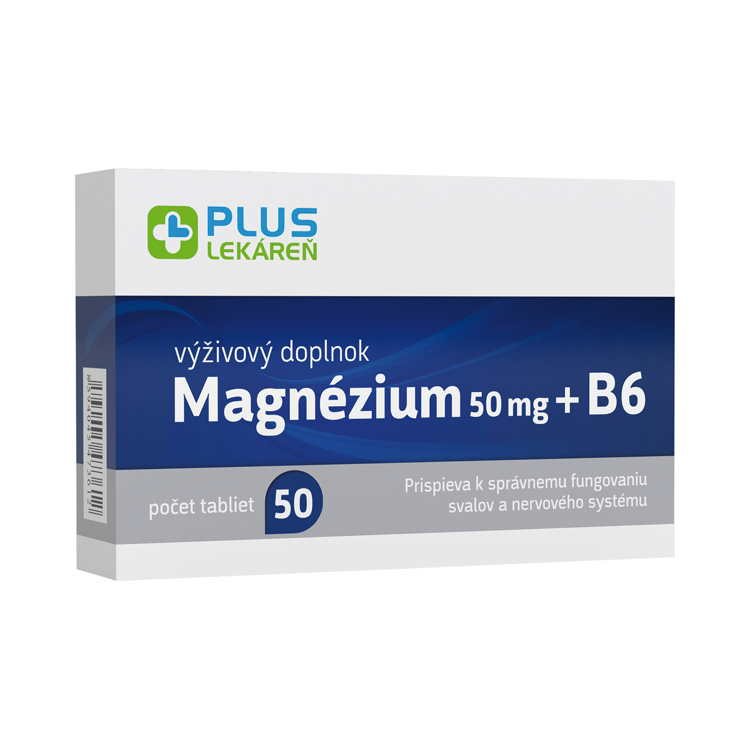 Magnézium 50 mg + B6 50 tbl | Plus Lekáreň